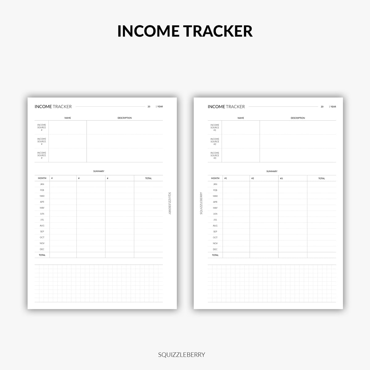Income Tracker – SquizzleBerry
